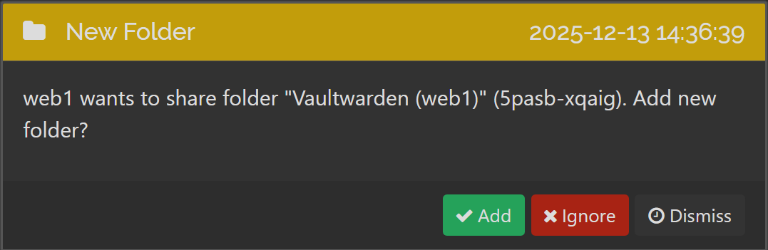 5. Set up Syncthing for Vaultwarden data sync - Bachelor Tech